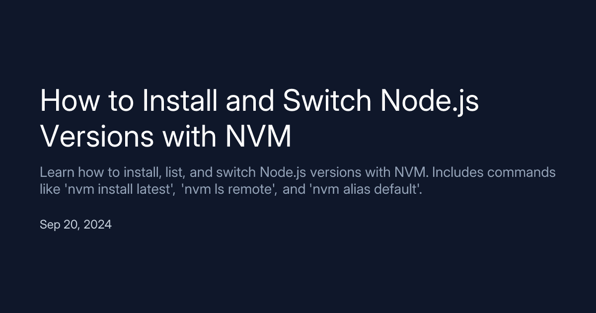 How to Change Node Version with NVM
